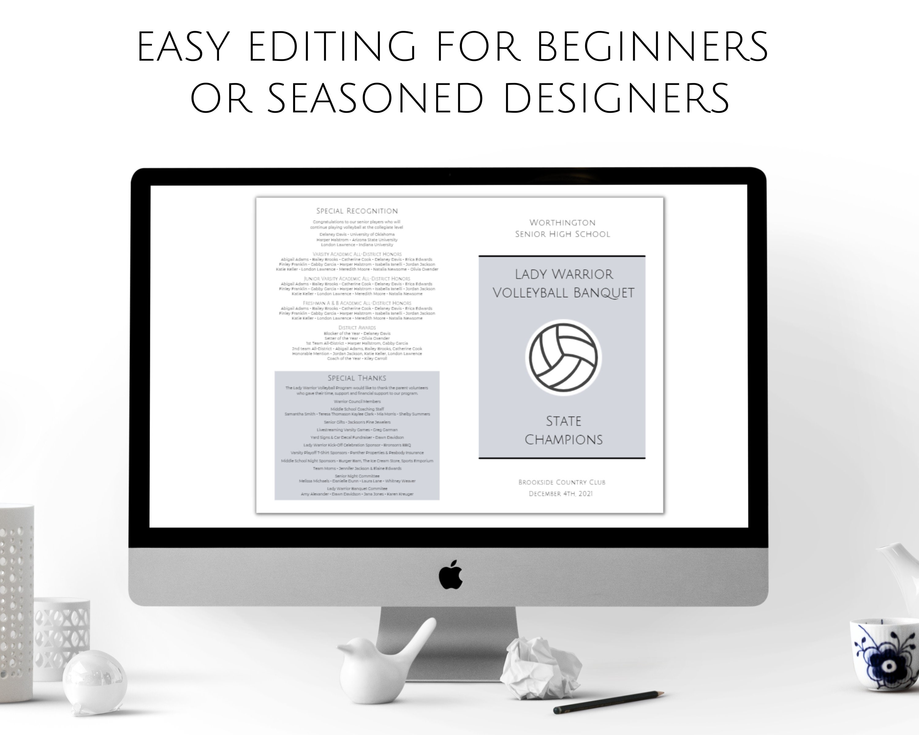 Bi-fold Program Template Printable and Editable Folded - Etsy Australia