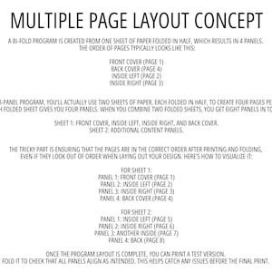 Multi-page Bi-fold Program Template, Sports Team Program or Church ...