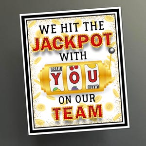 Hit the Jackpot Sports Team Gift Tags, Team Appreciation, Jackpot ...
