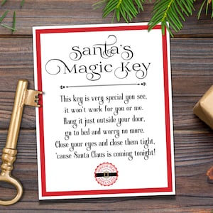 Printable Santa's Magic Key Poem Tag, Santa Key Tag, Party Gift Favor ...