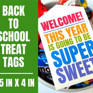 Back to School Printable Treat Bag Tags, New School Year Welcome Gift ...