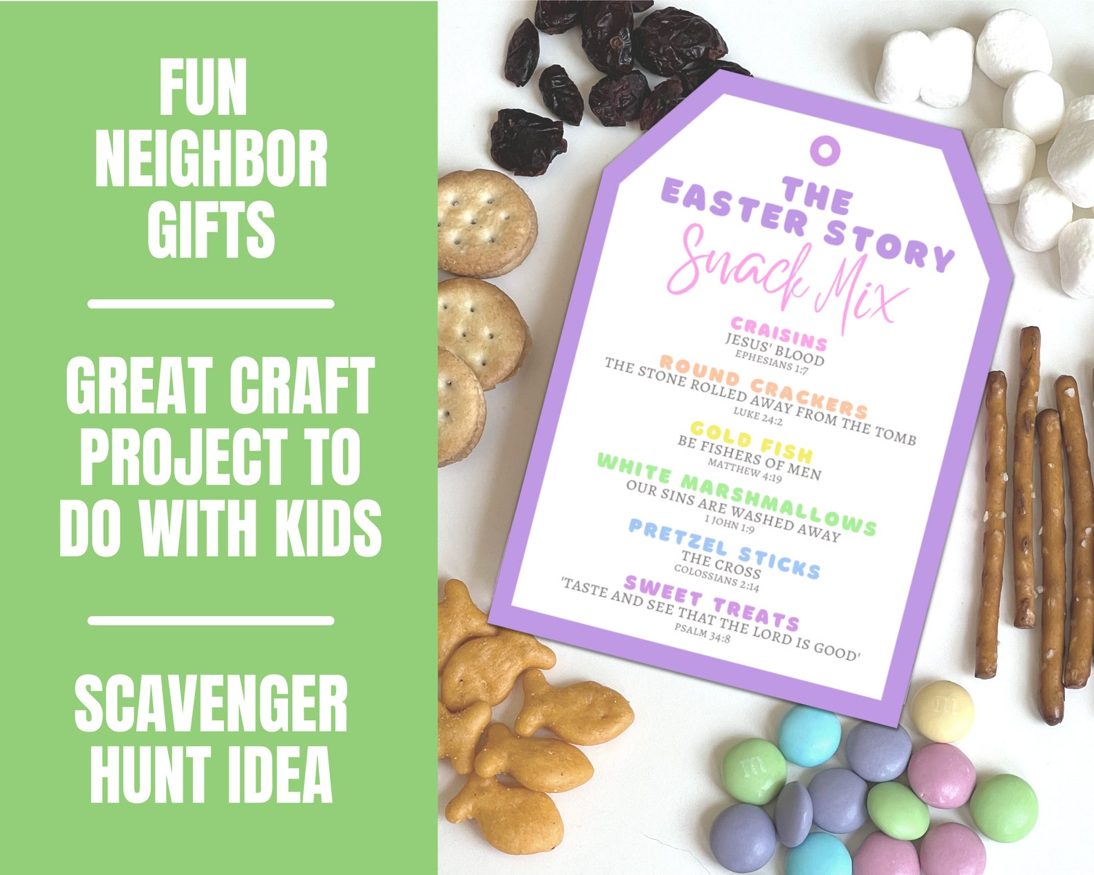 Religious Easter Story Snack Mix Printable Gift Tags Easter - Etsy