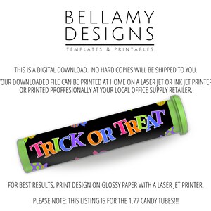 Halloween Candy Tube Wrapper Trick or Treat Party Favor - Etsy