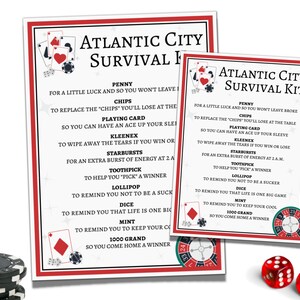 Atlantic City Survival Kit Gift Tag Casino Party Favor Girls - Etsy