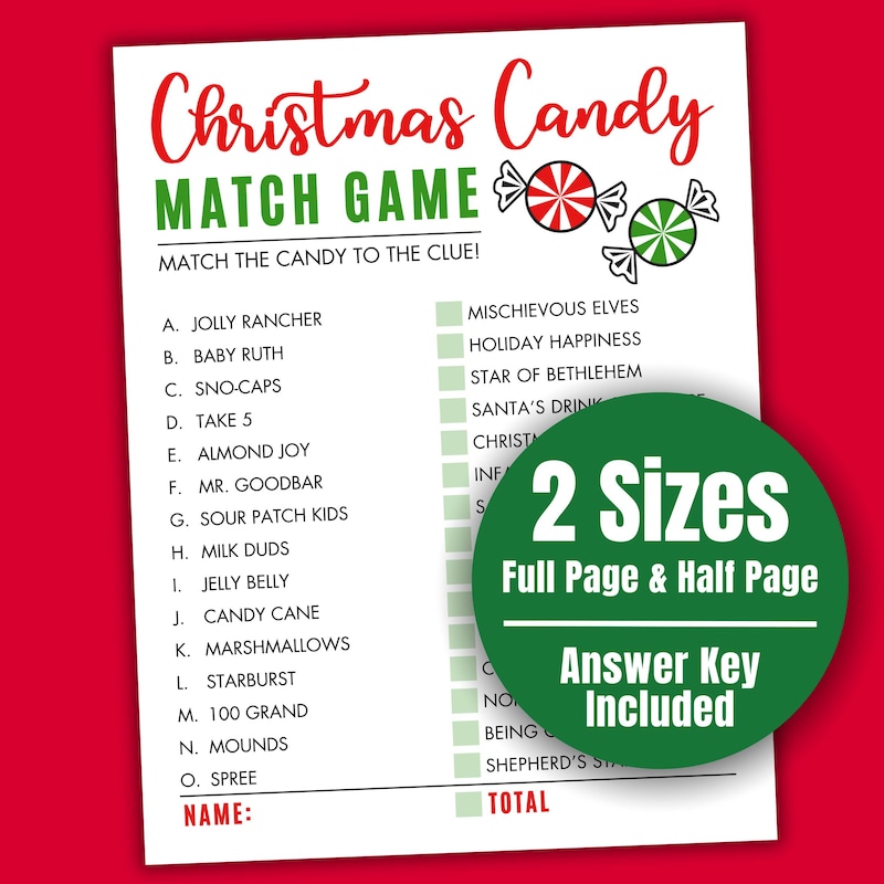 Christmas Party Match Game - Etsy