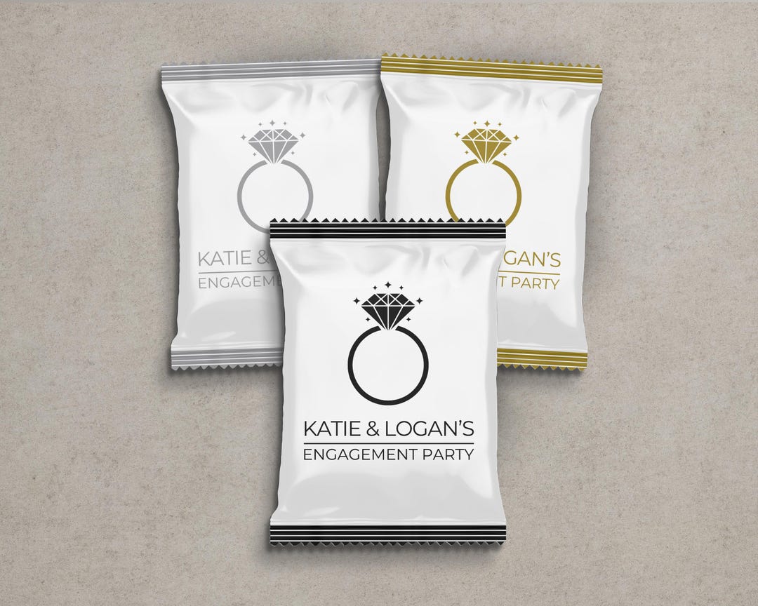 Engagement Party Chip Bag Template, Custom Chip Bag Wedding Favors ...