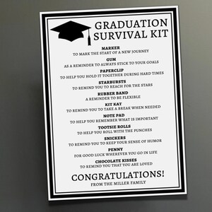 Editable Graduation Survival Kit Gift Tags, Graduation Party Favors ...