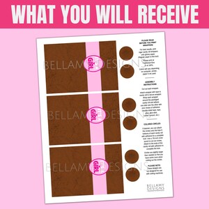 It's a Girl Cigar Wrappers, Printable Candy Roll Wrapper, Goodie Bag ...