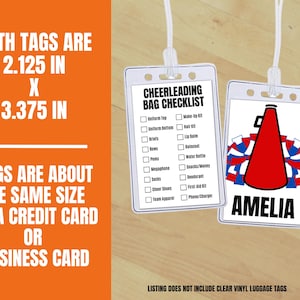 Editable Cheerleading Bag Tag Insert, Custom Cheer Equipment Gear ...