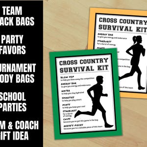 Editable Cross Country Survival Kit Tags, Boys & Girls Cross Country ...