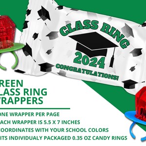 Graduation Class Ring Wrappers, Preschool Graduation Kindergarten Grad ...