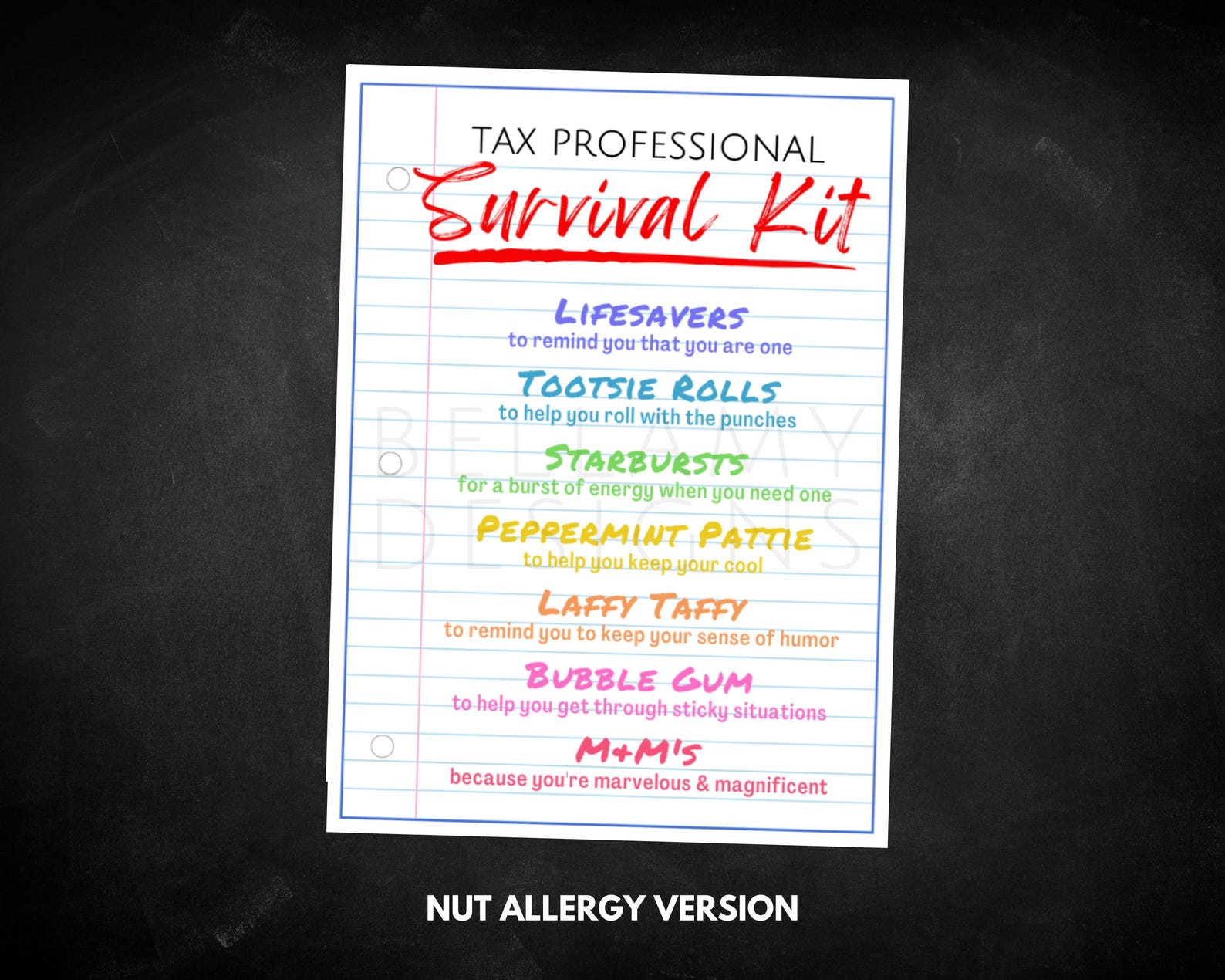 Tax Professional Survival Kit Gift Tags, Tax Preparation Appreciation ...