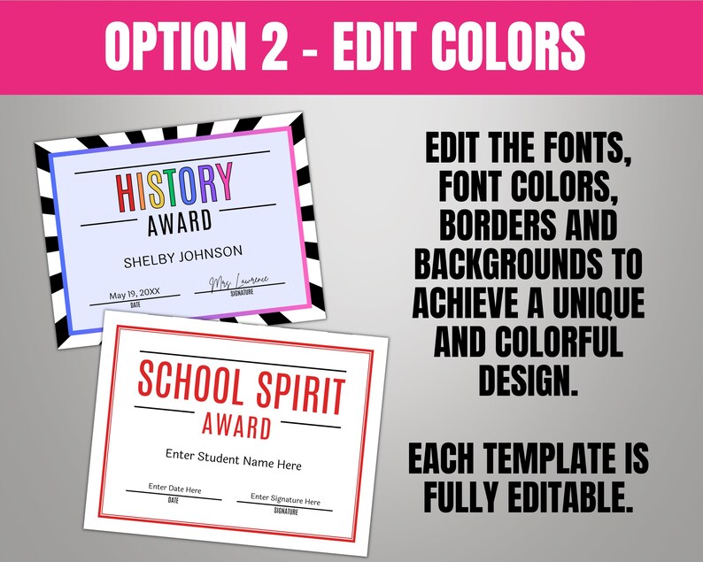 Award Certificates, Sports, Business or End of School Year, Student ...