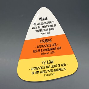 Christian Halloween Candy Corn Trinity Tags, Religious Halloween Bag ...