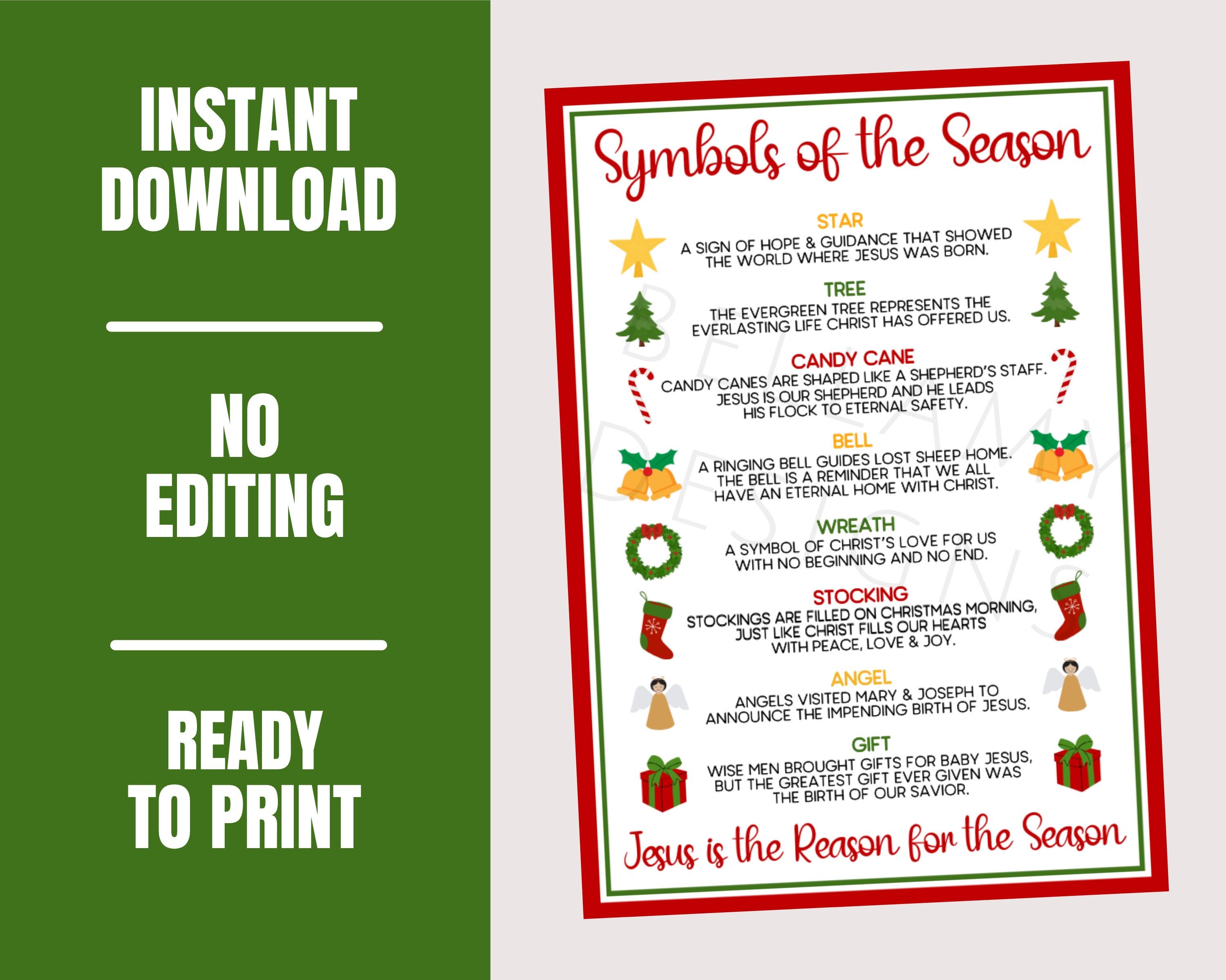 Christmas Symbols & Christian Activity Sheet Printable, Meaning of ...
