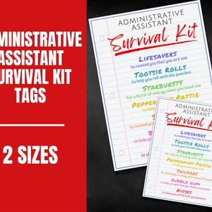 Administrative Assistant Survival Kit Gift Tags, Administrative ...