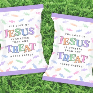 Easter Chip Bag Printable, Goodie Bag Party Favors, He is Risen Sunday ...