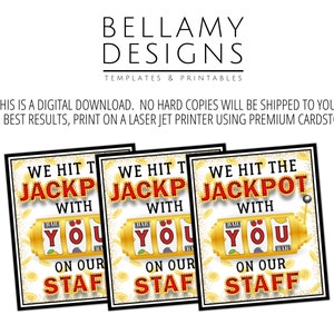 Staff Appreciation Tag, Jackpot Tag Lottery Tag, Hit the Jackpot Staff ...