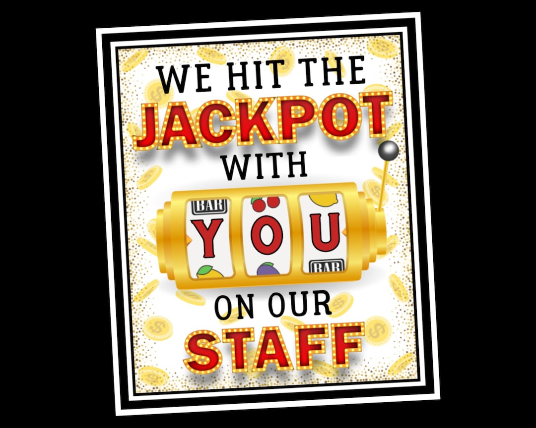 We Hit the Jackpot Staff Gift Tags, Staff Appreciation Tag, Jackpot ...