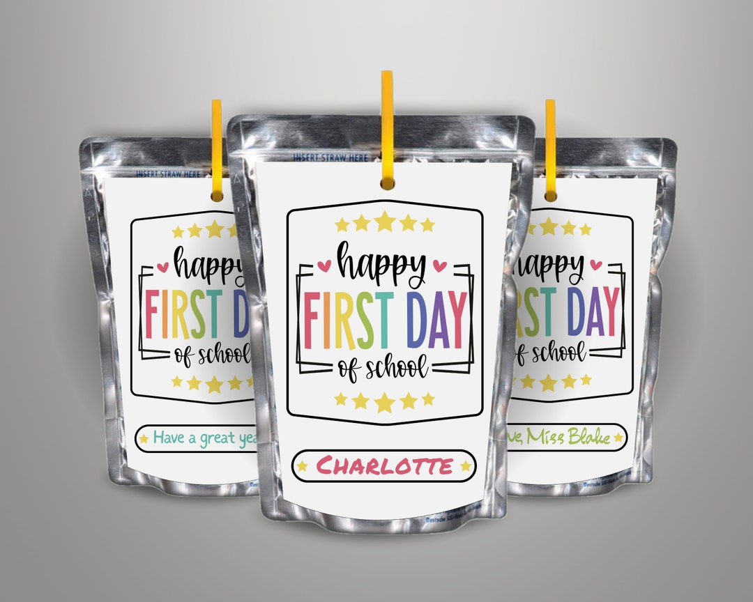 First Day of School Juice Pouch Labels Wrappers, 1st Day of School for ...