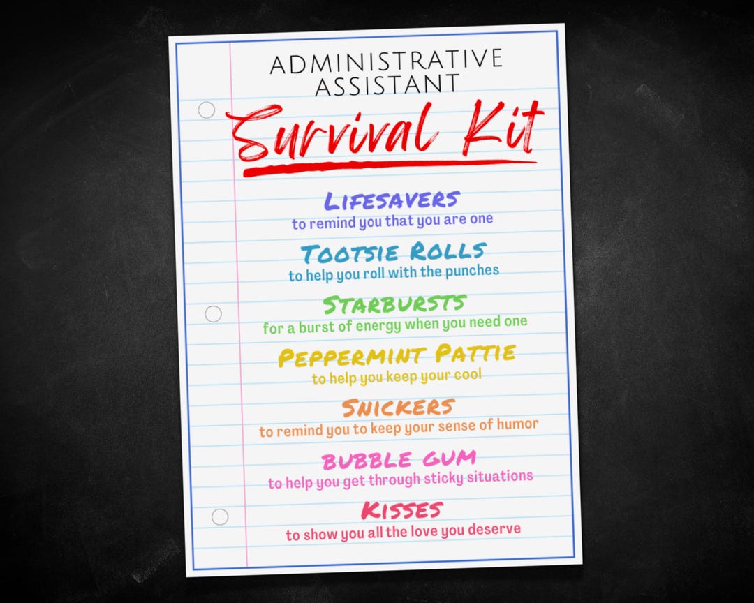 Administrative Assistant Survival Kit Gift Tags, Administrative ...