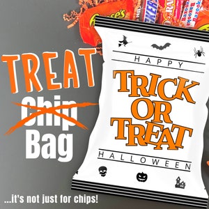 Halloween Chip Bag Wrapper, Trick or Treat Party Favor, Snack Treat ...