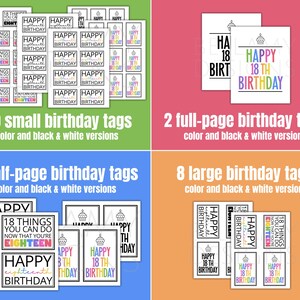 18 Things That You Can Do When You're 18, 18th Birthday Party Gift Tag ...