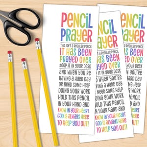 Christian Pencil Prayer Card Printable for Students and Teachers for ...