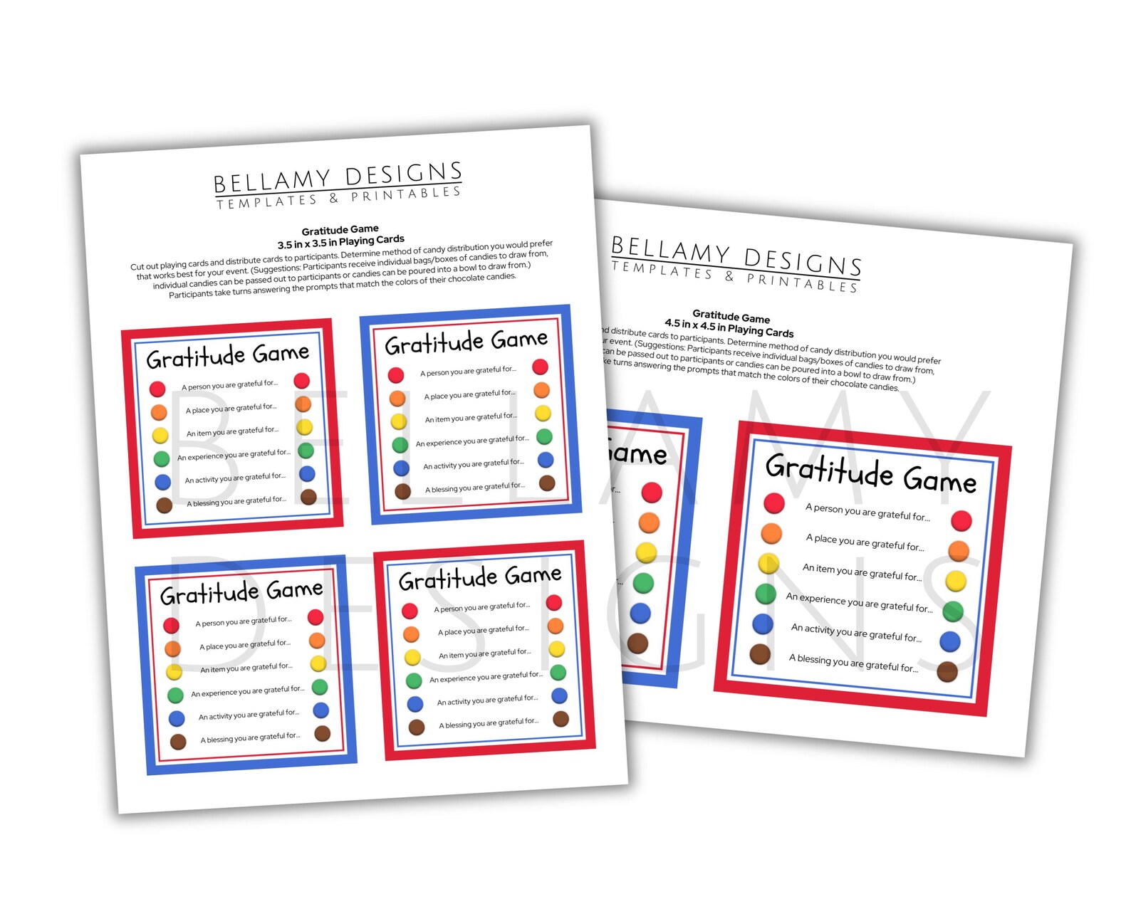 Candy Gratitude Game Card Printable, Chocolate Candies Game, Goodie Bag ...