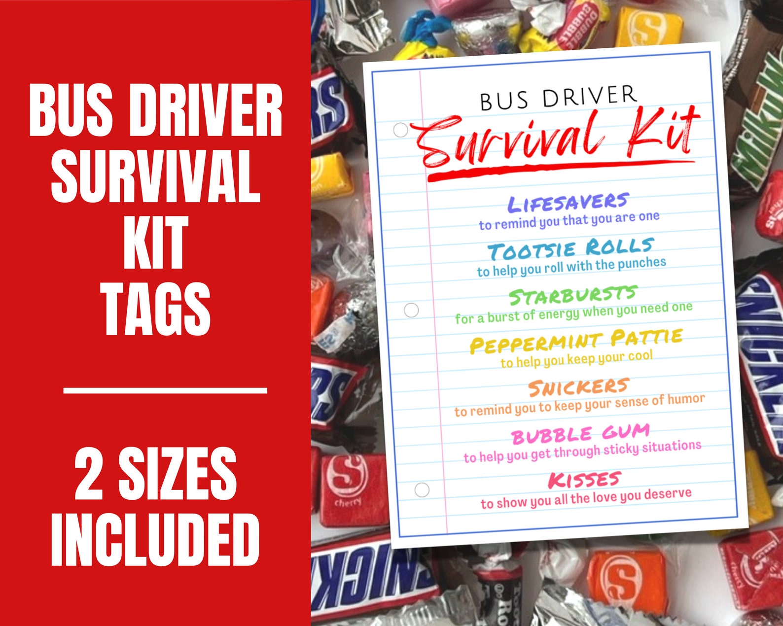 Bus Driver Survival Kit Gift Tags Transportation Department - Etsy