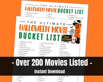 Horror Movie Checklist Halloween Movies Movie Bucket List - Etsy