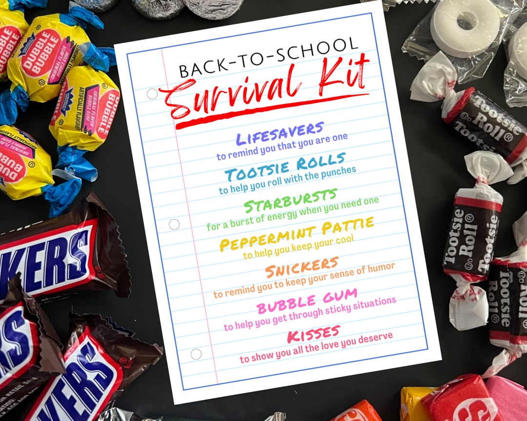 Back-to-school Survival Kit Gift Tags, Great Idea for Kids or as ...