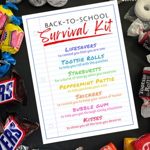 Back-to-school Survival Kit Gift Tags, Great Idea for Kids or as ...