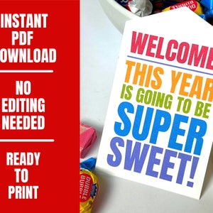 Back to School Printable Treat Bag Tags, New School Year Welcome Gift ...