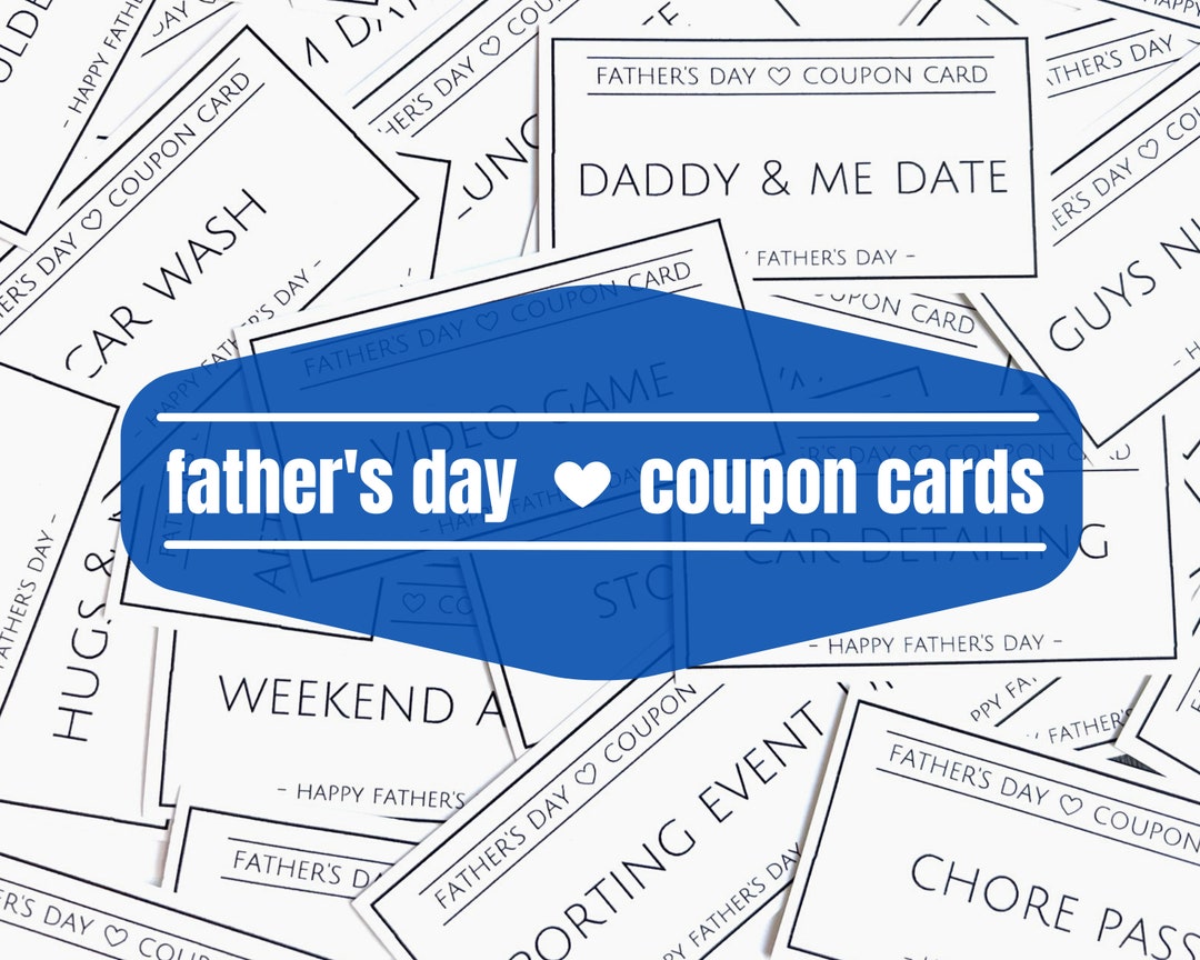 Father's Day Printable Coupon Cards, DIY Coupon Book for Father's Day ...
