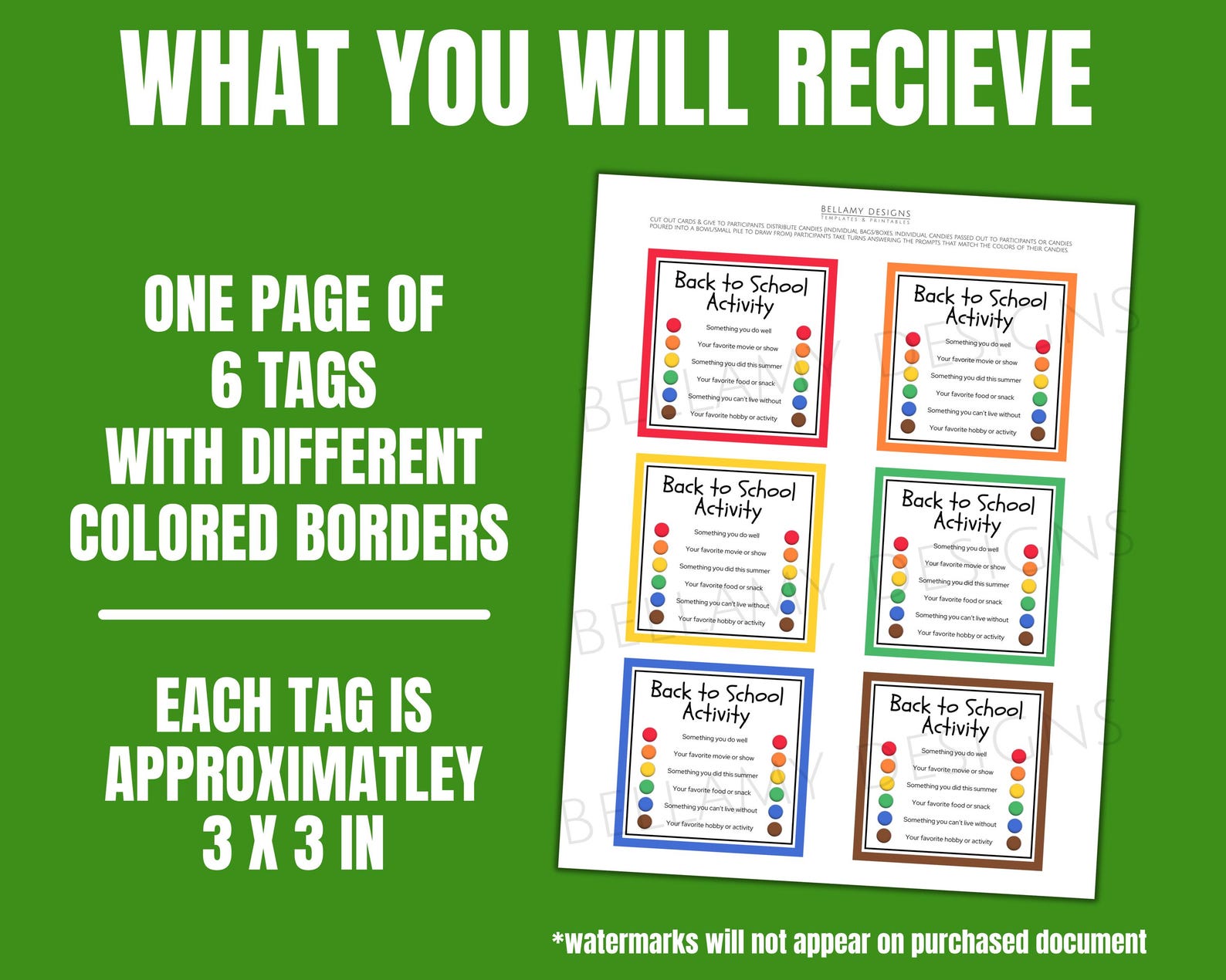 Back to School Activity Game, Chocolate Candies First Day of School ...