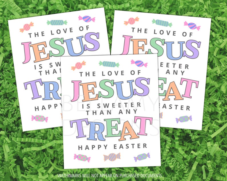Christian Easter Treat Tag, He is Risen Jesus is the Reason, Easter ...