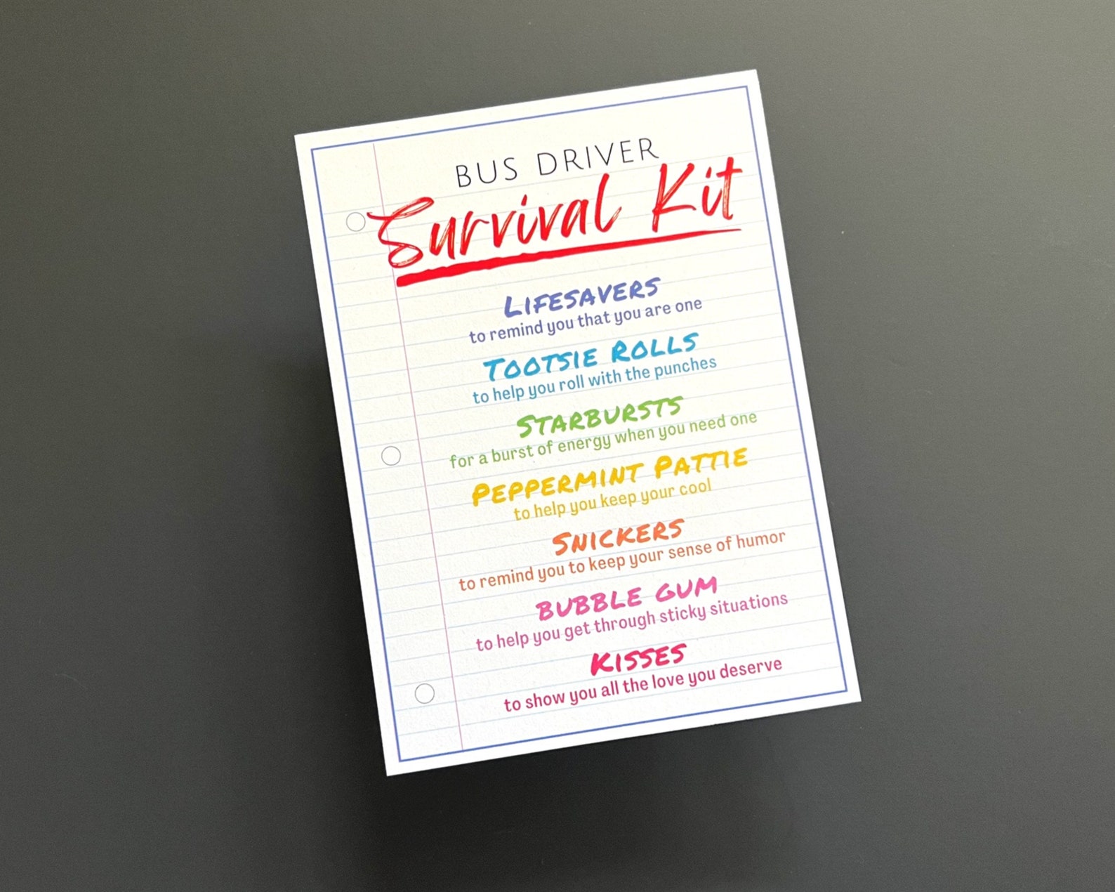 Bus Driver Survival Kit Gift Tags Transportation Department - Etsy