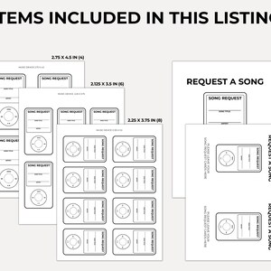 Song Request Cards & Signs, Karaoke Band DJ Printable Song Request Tags ...
