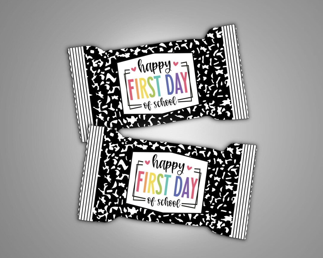 Happy First Day of School Rice Cereal Treat Wrapper, Marshmallow Crispy ...