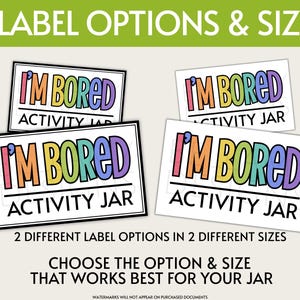 I'm Bored Jar Printable, Kids Boredom Busters for Summer Vacation, I Am ...