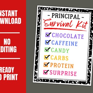 Principal Survival Kit Gift Tags, Principal Appreciation Day Care ...