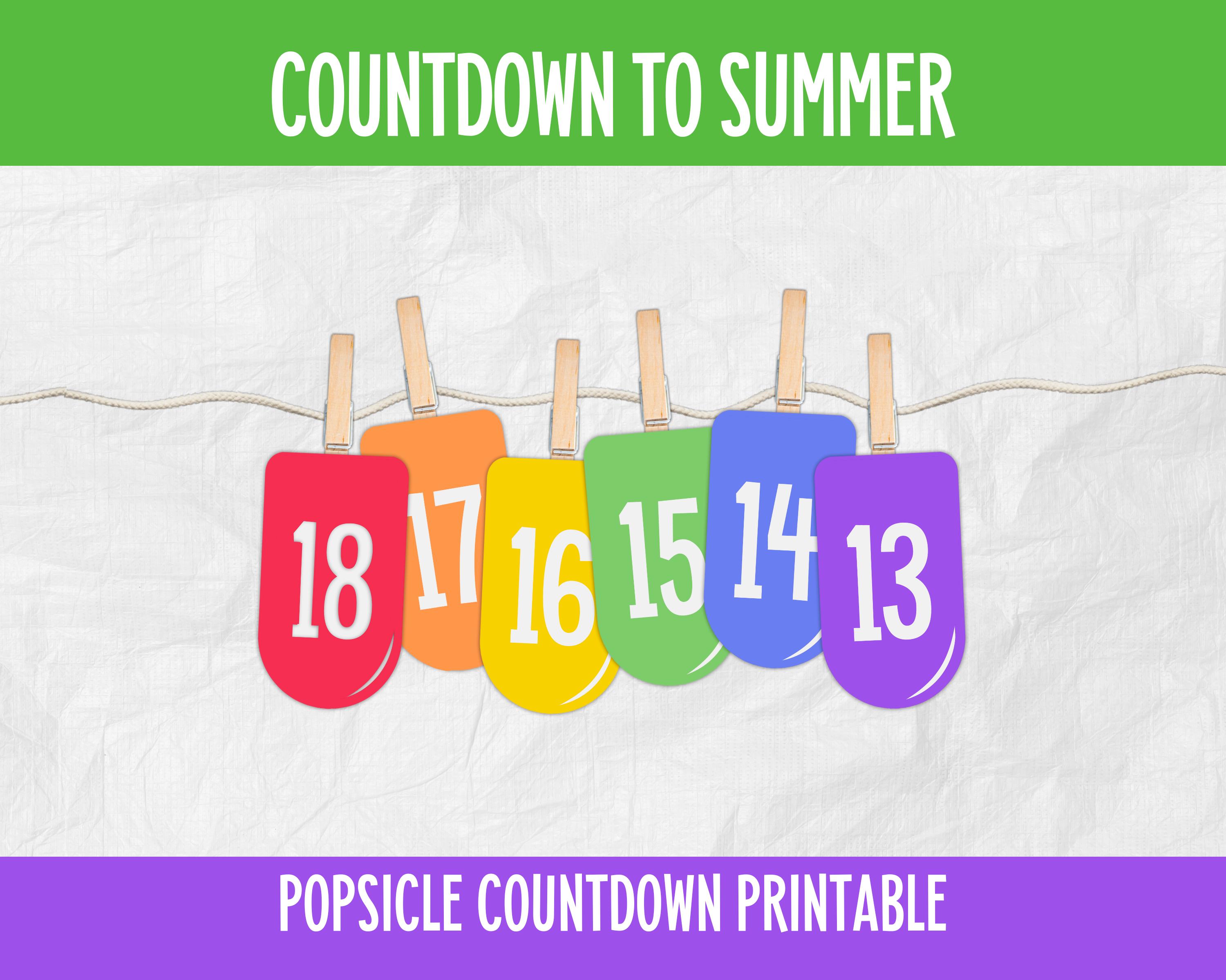 Countdown to Summer Vacation, Last Day of School Countdown Printable ...