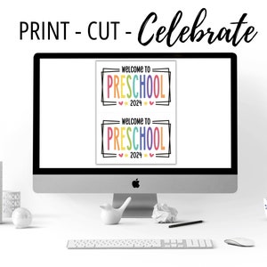 Welcome to Preschool Gift Tag, Back to School Treat First Day of School ...