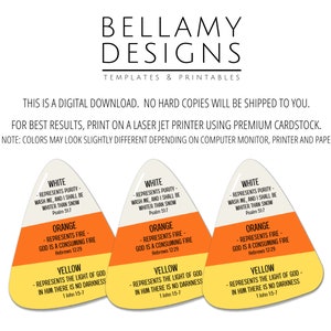 Christian Halloween Candy Corn Trinity Tags, Religious Halloween Bag ...