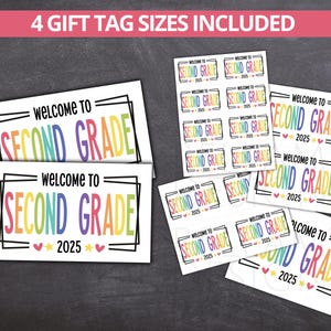 Welcome to Second Grade Gift Tag, Back to School Treat First Day of ...