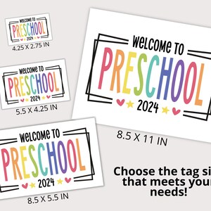 Welcome to Preschool Gift Tag, Back to School Treat First Day of School ...