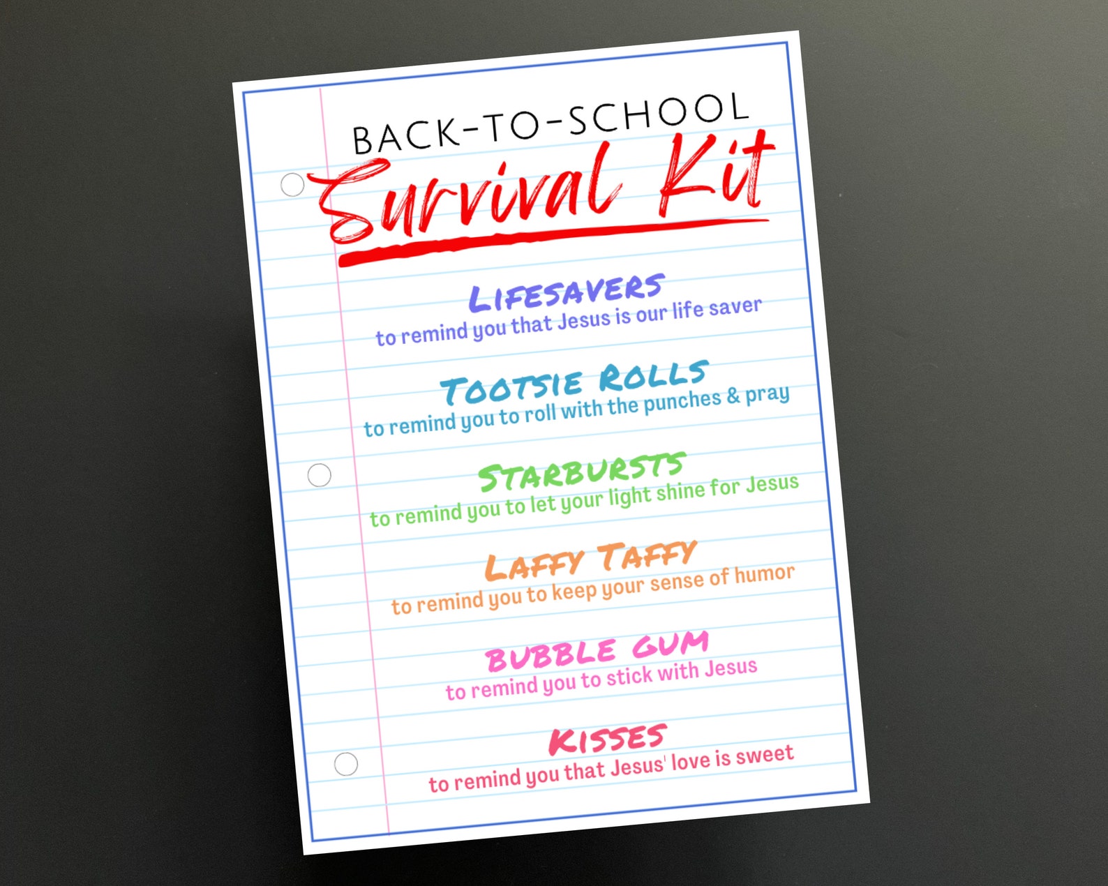 Religious Back-to-school Survival Kit Gift Tags Great Idea - Etsy