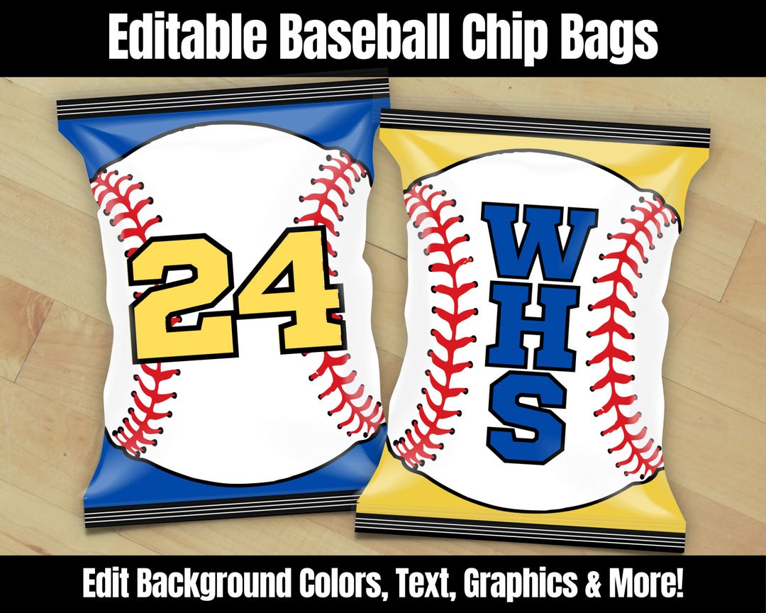 Baseball Chip Bag, Goodie Bag Party Favors, Great for Baseball Mom ...