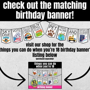 18 Things That You Can Do When You're 18, 18th Birthday Party Gift Tag ...